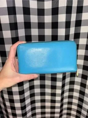 Tory Burch | Bags | Tory Burch Robinson Blue Leather Continental Wallet ...